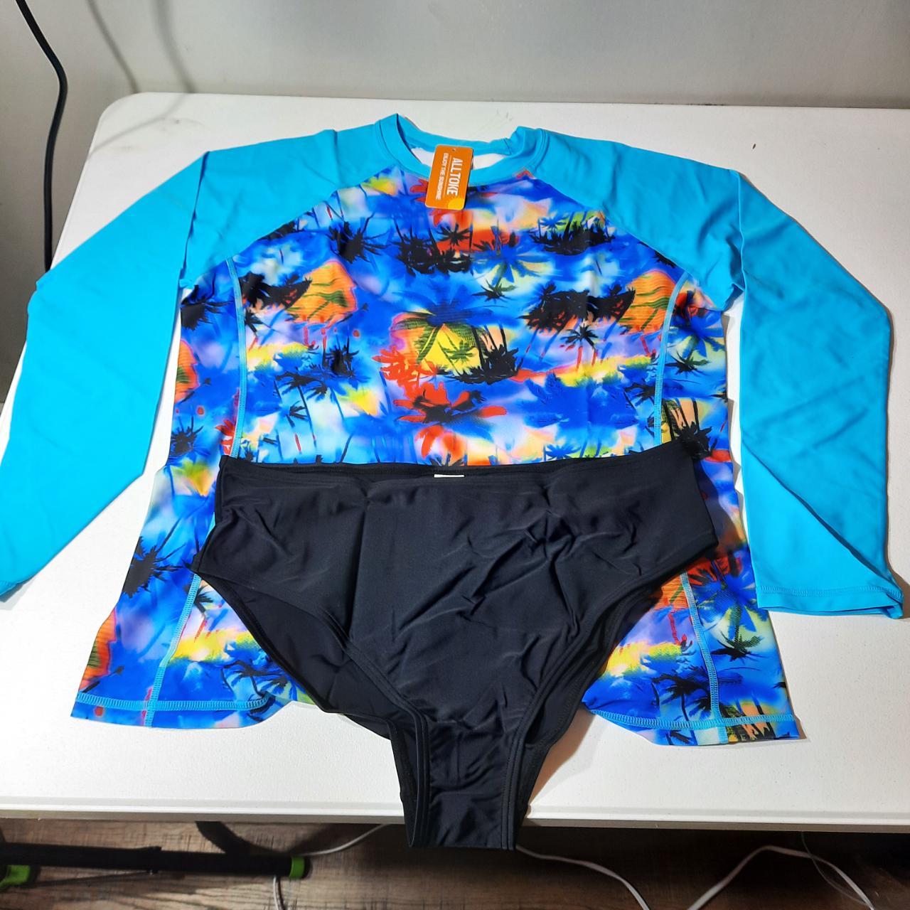 All Toke Women's Long Sleeve Two-Piece Bathing Suit... | Depop