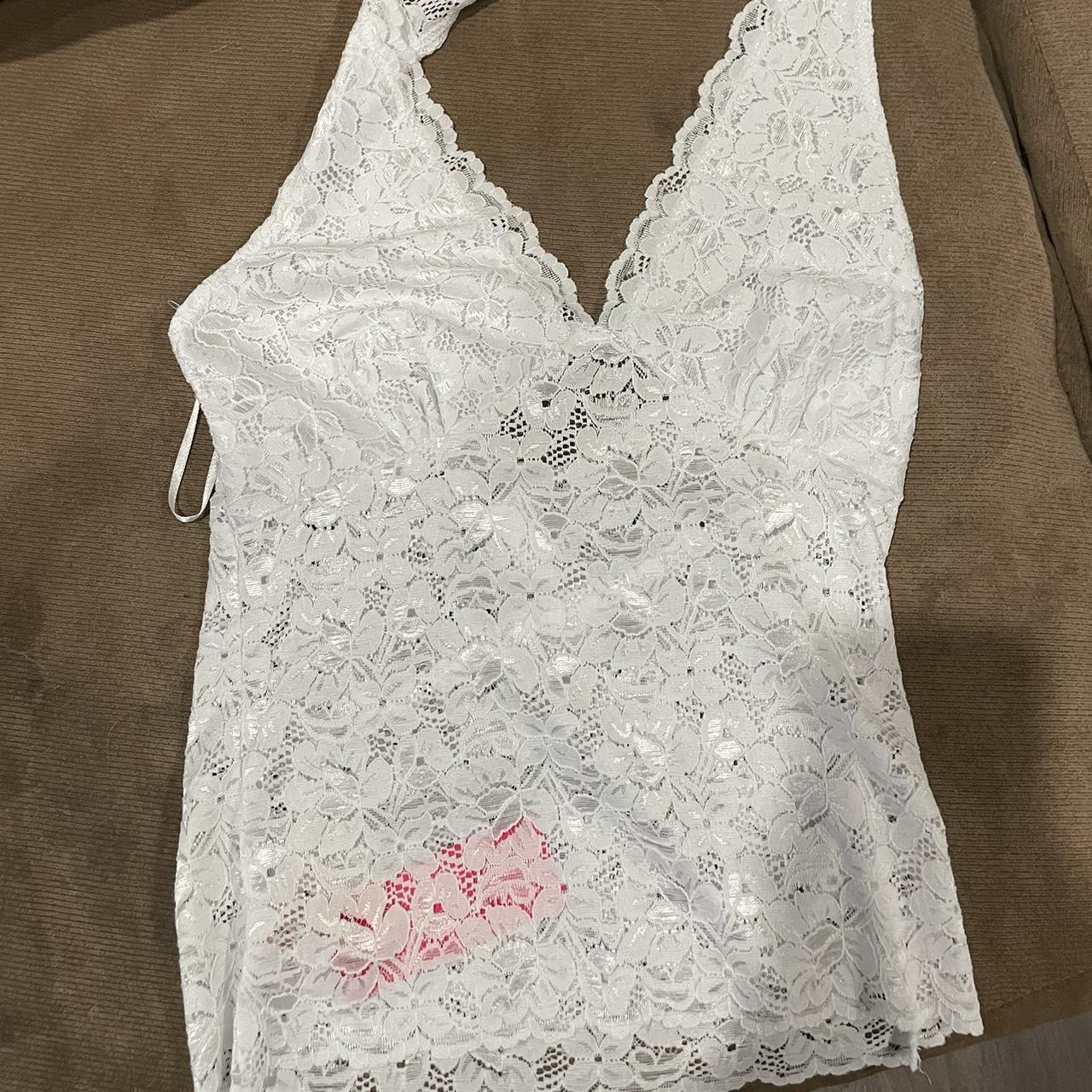 White Lace Halter Top No Stains Or Flaws See Depop