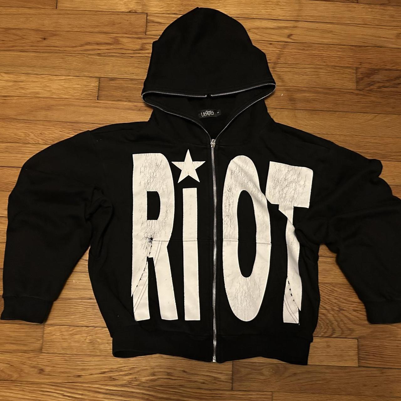 RIOT zip up hoodie | Depop