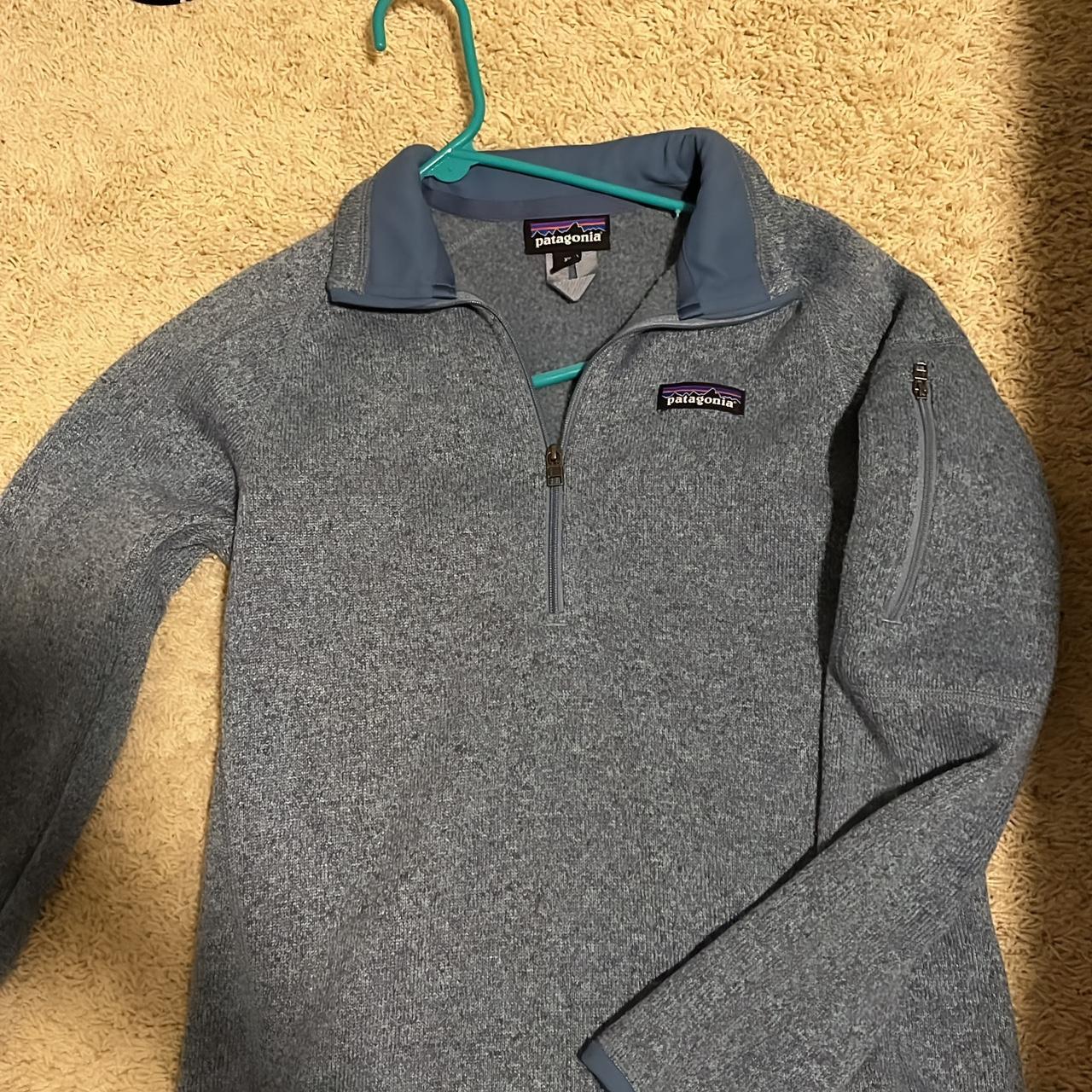 blue patagonia quarter zip xs worn once! - Depop