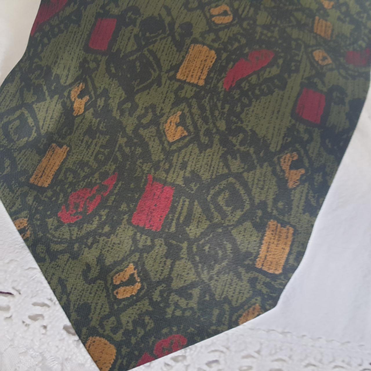 Vintage 60s Tootal Cravat Green Red Mod Steampunk... - Depop