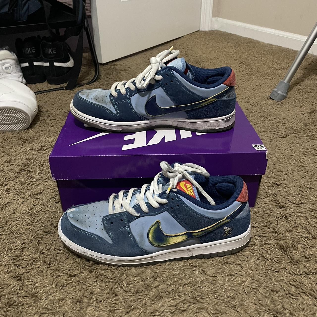 NIKE SB DUNK WHY SO SAD (EXTRA LACES UNCLUDED) SIZE:... - Depop