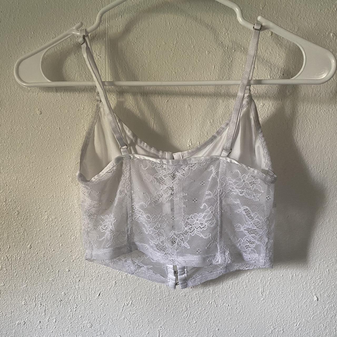 garage clothing white lace cropped tank!! size:... - Depop
