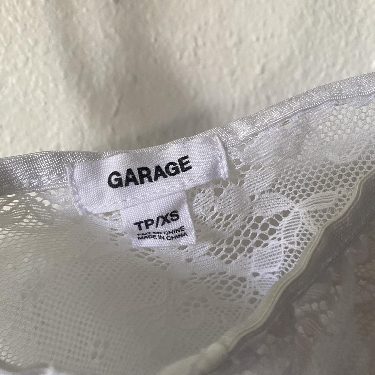 garage clothing white lace cropped tank!! size:... - Depop