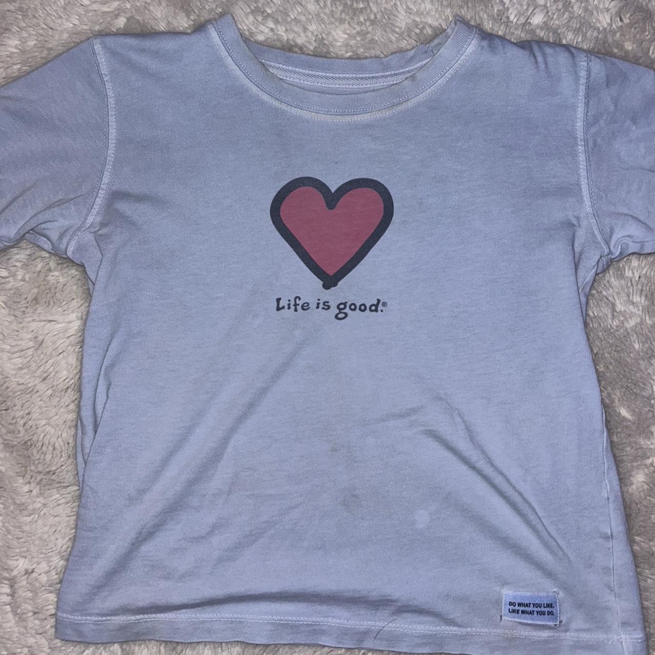 Blue life is good baby tee (xs because it’s tight... - Depop