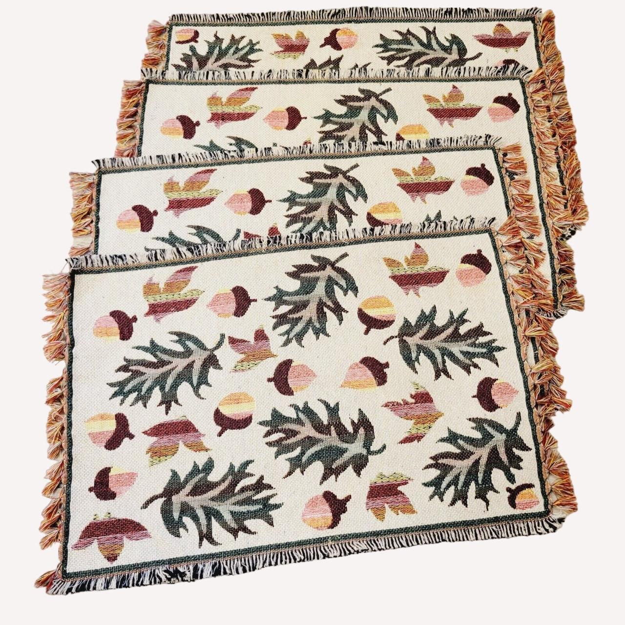 Set of 4 Tapestry Placemats Autumn Fall Design... - Depop