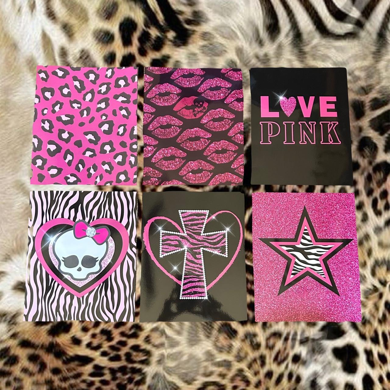 y2k mcbling zebra/cheetah print skull lips poster... - Depop