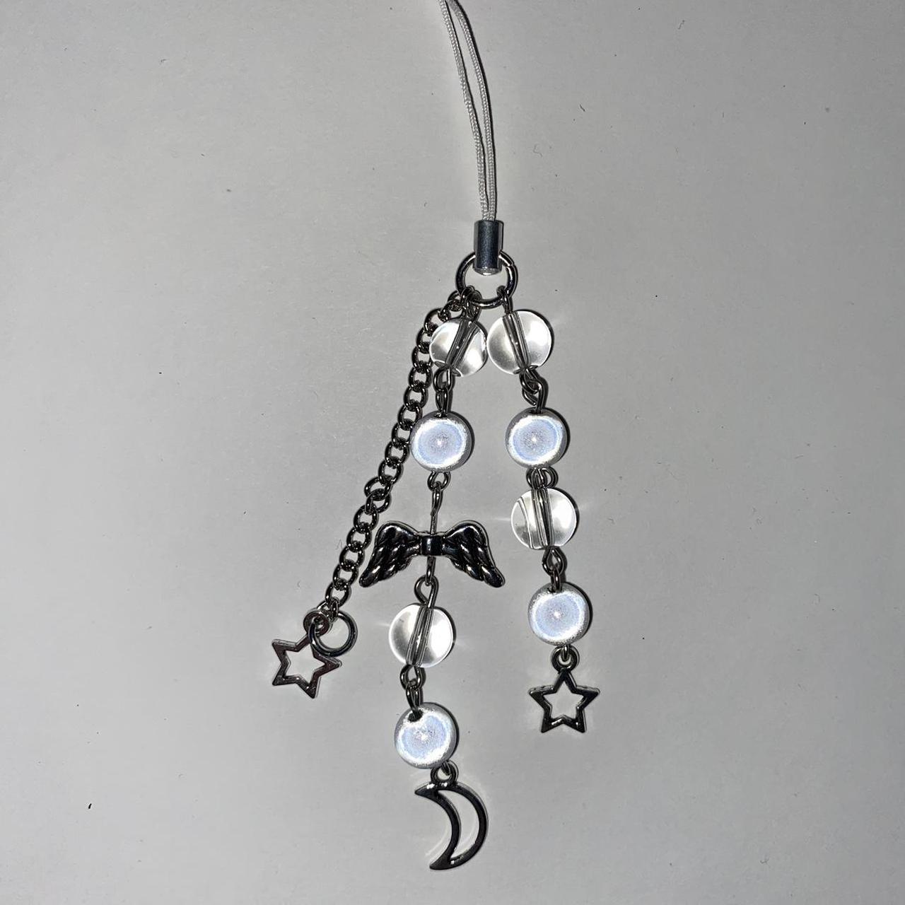 star and moon baby blue phone charm !! all my... | Depop