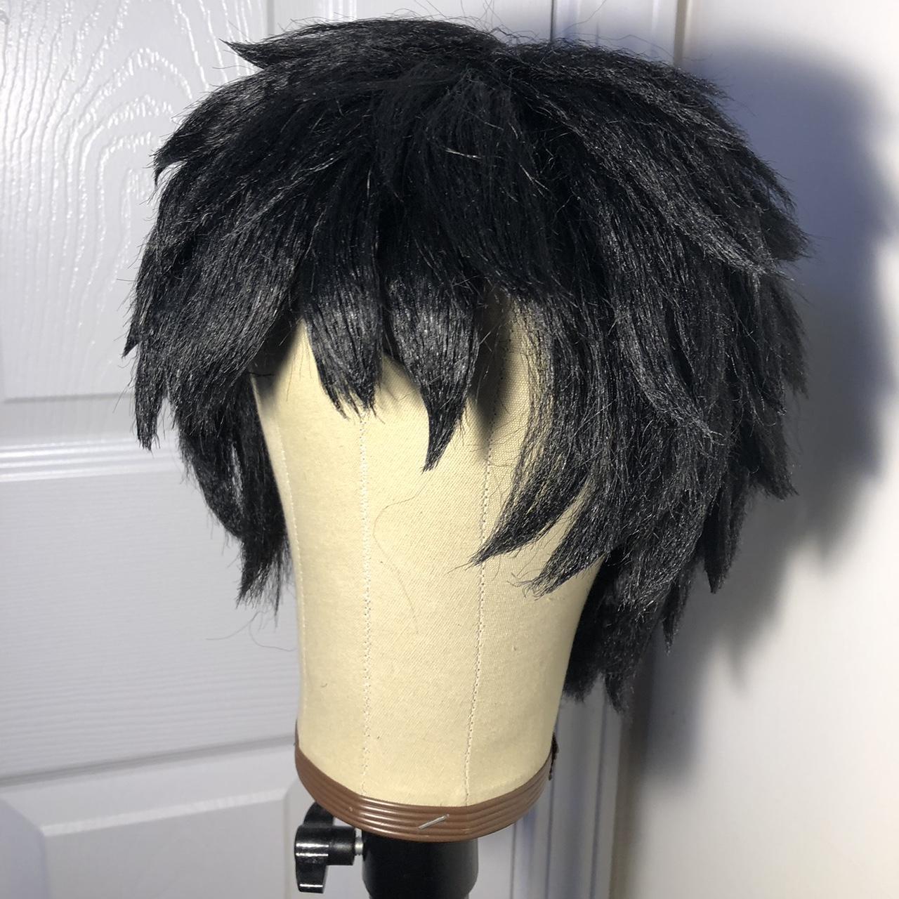 black synthetic wig styled for dabi from #MHA 🖤 #wig... - Depop