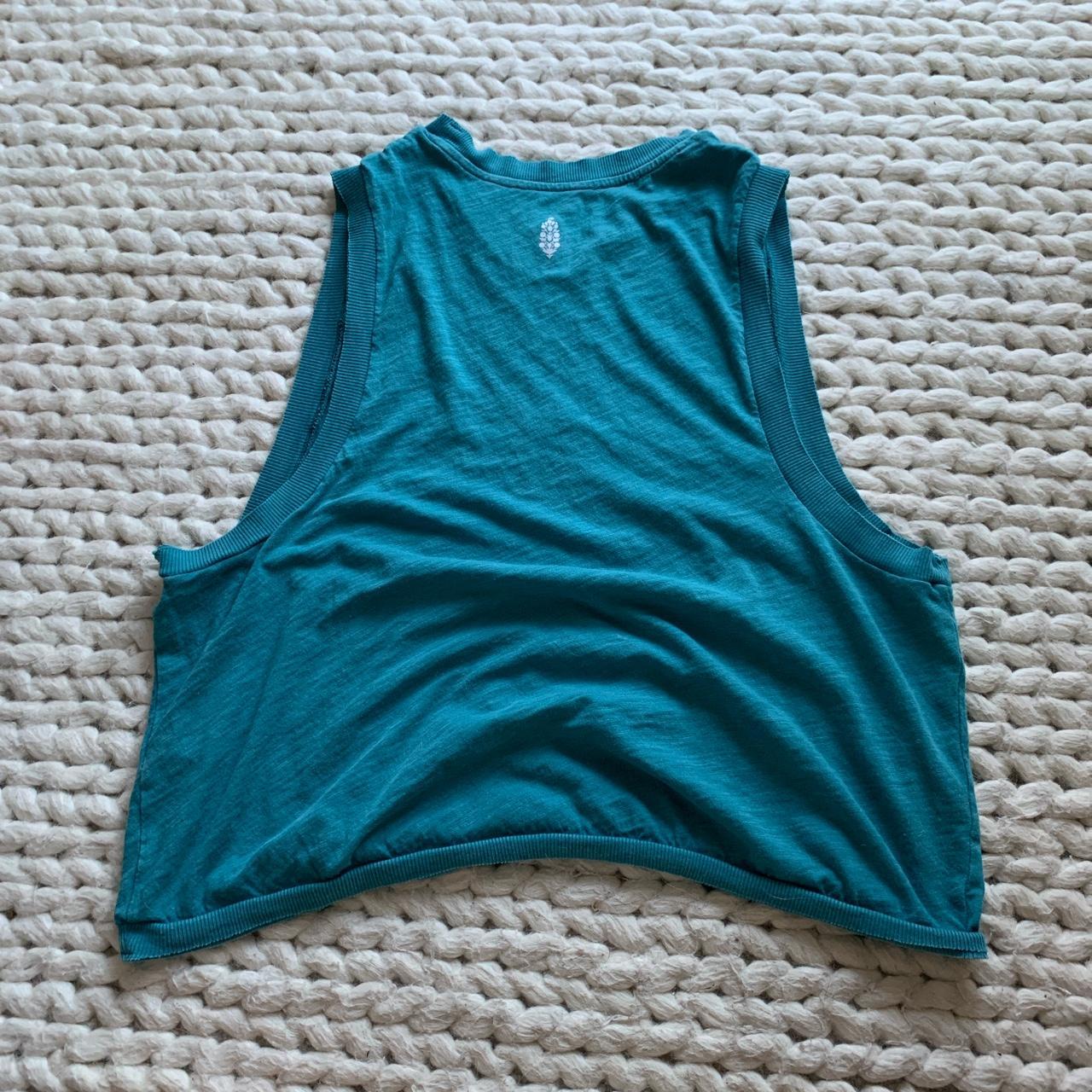 Free People Women's Blue and Green Vest | Depop