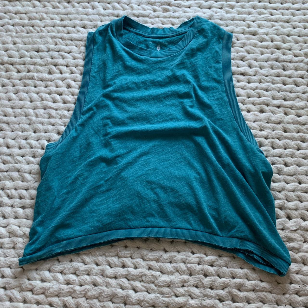 Free People Women's Blue and Green Vest | Depop