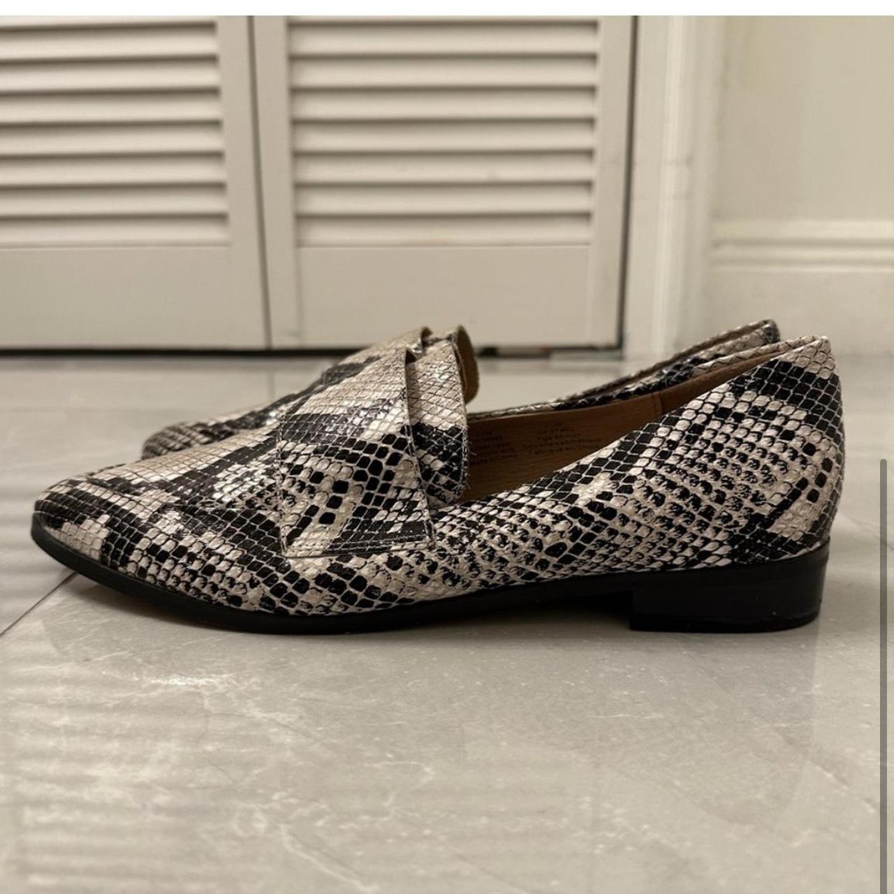 Halogen Women's 8.5 Leather Animal Print loafers... - Depop