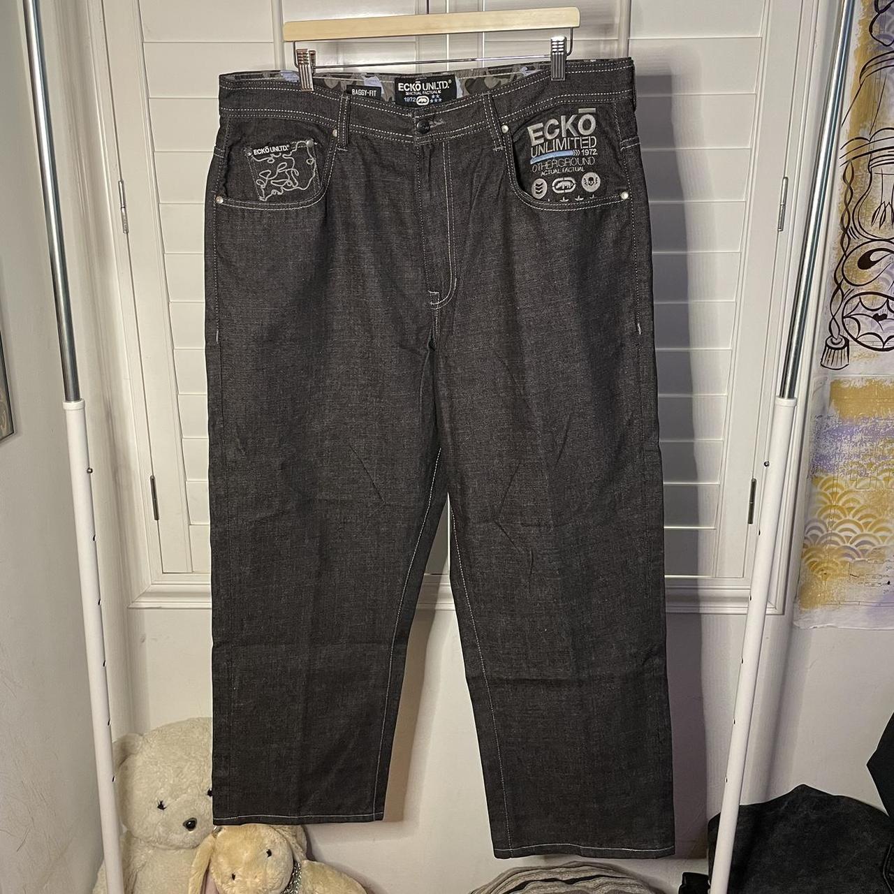 Ecko Unltd. Men's Black and Grey Jeans | Depop