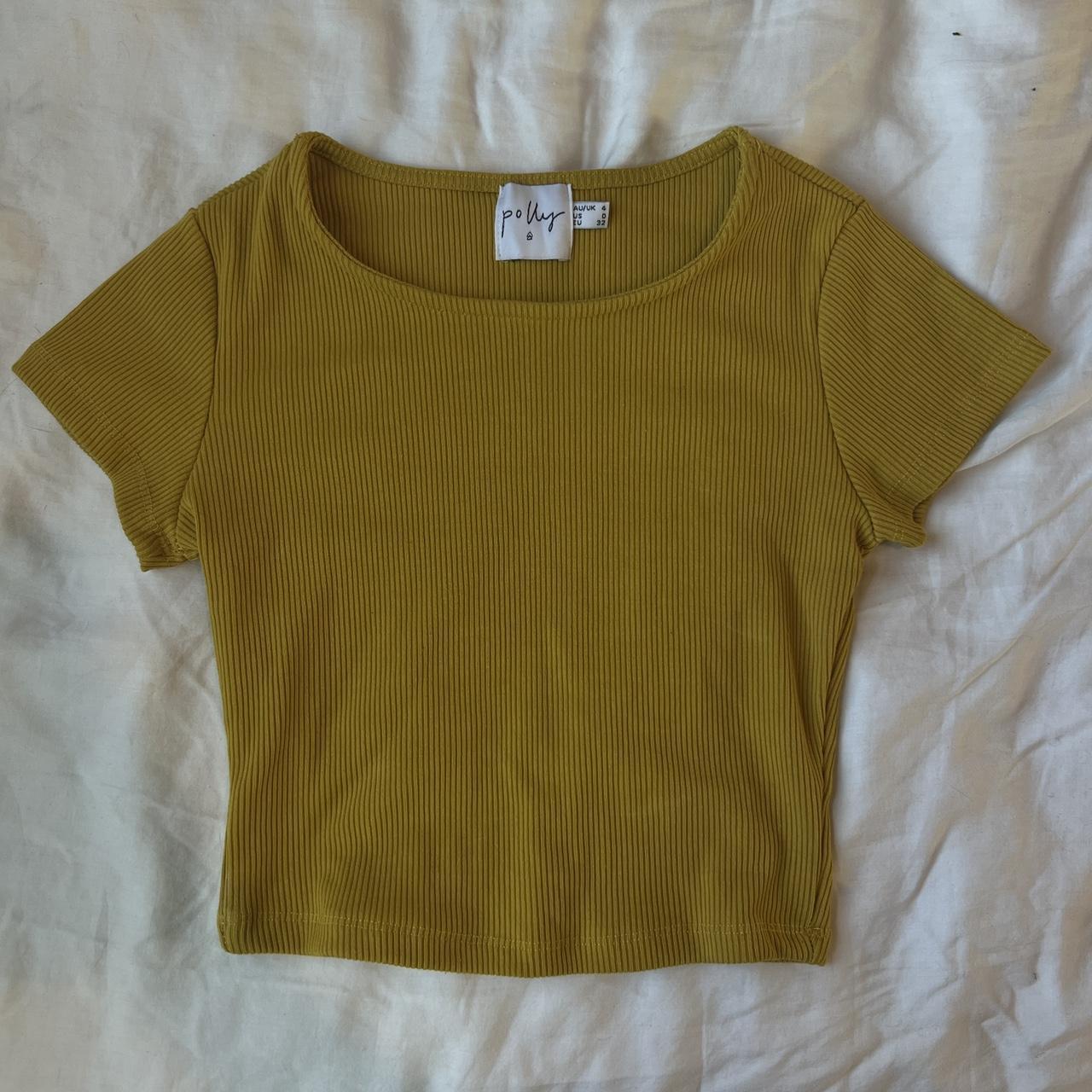 princess polly yellow crop size 0, fits xs/s... - Depop