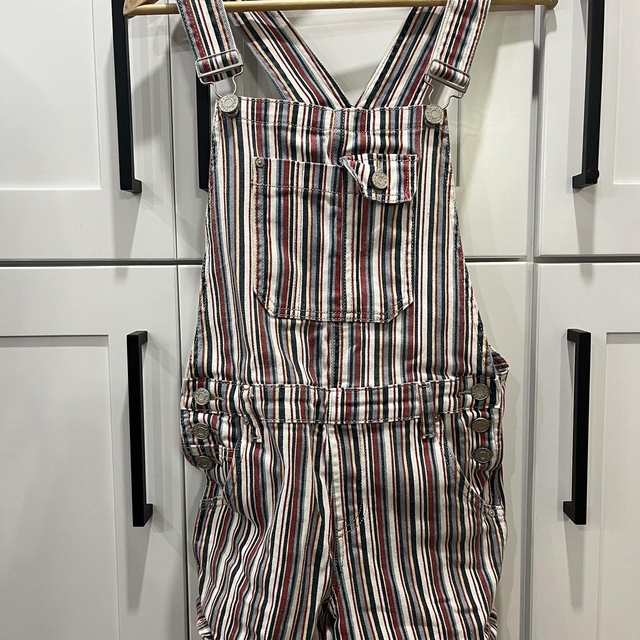 rocks and indigo red blue and white overalls size... - Depop