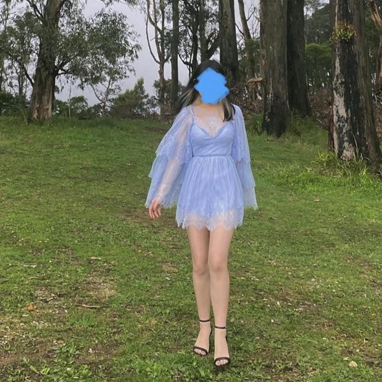 alice mccall periwinkle blue play suit - size 4 /... - Depop