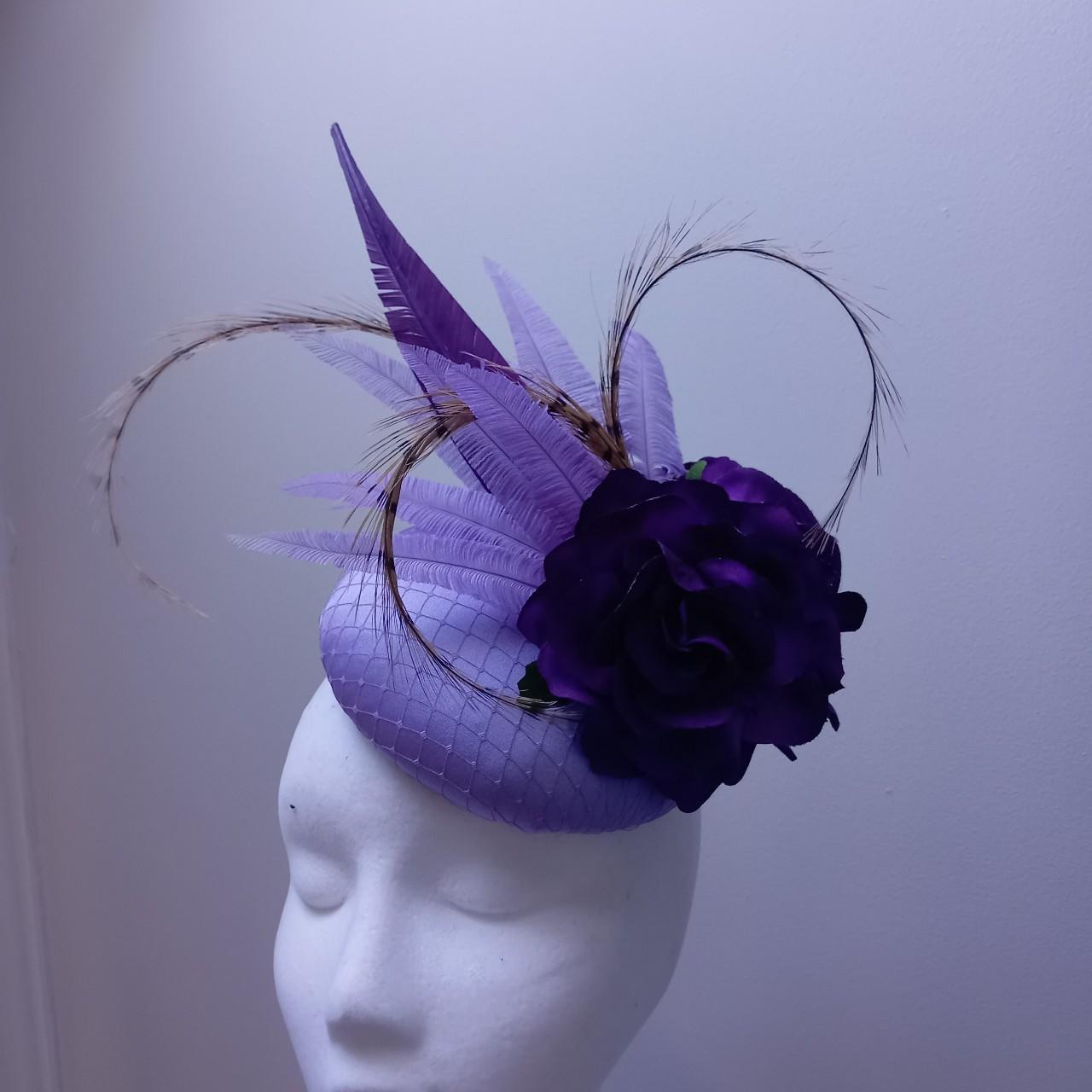 Lilac and purple smartie with cut ostrich feathers... - Depop