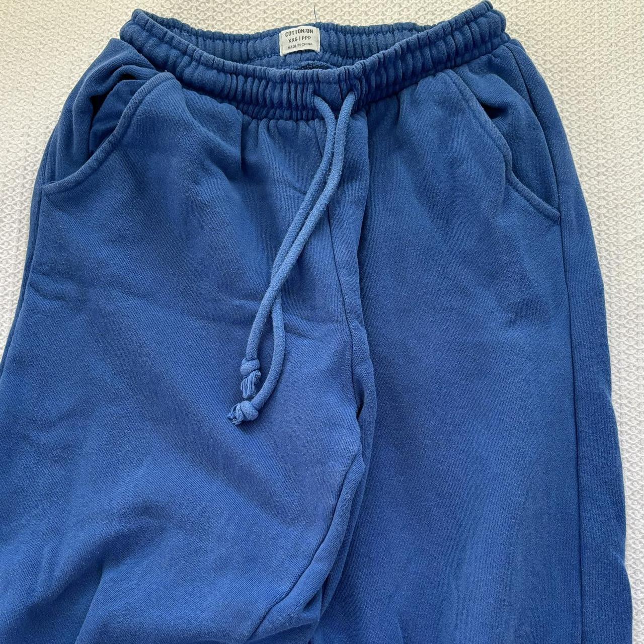 Blue cotton on cuffed trackies Size XXS Worn a few... - Depop