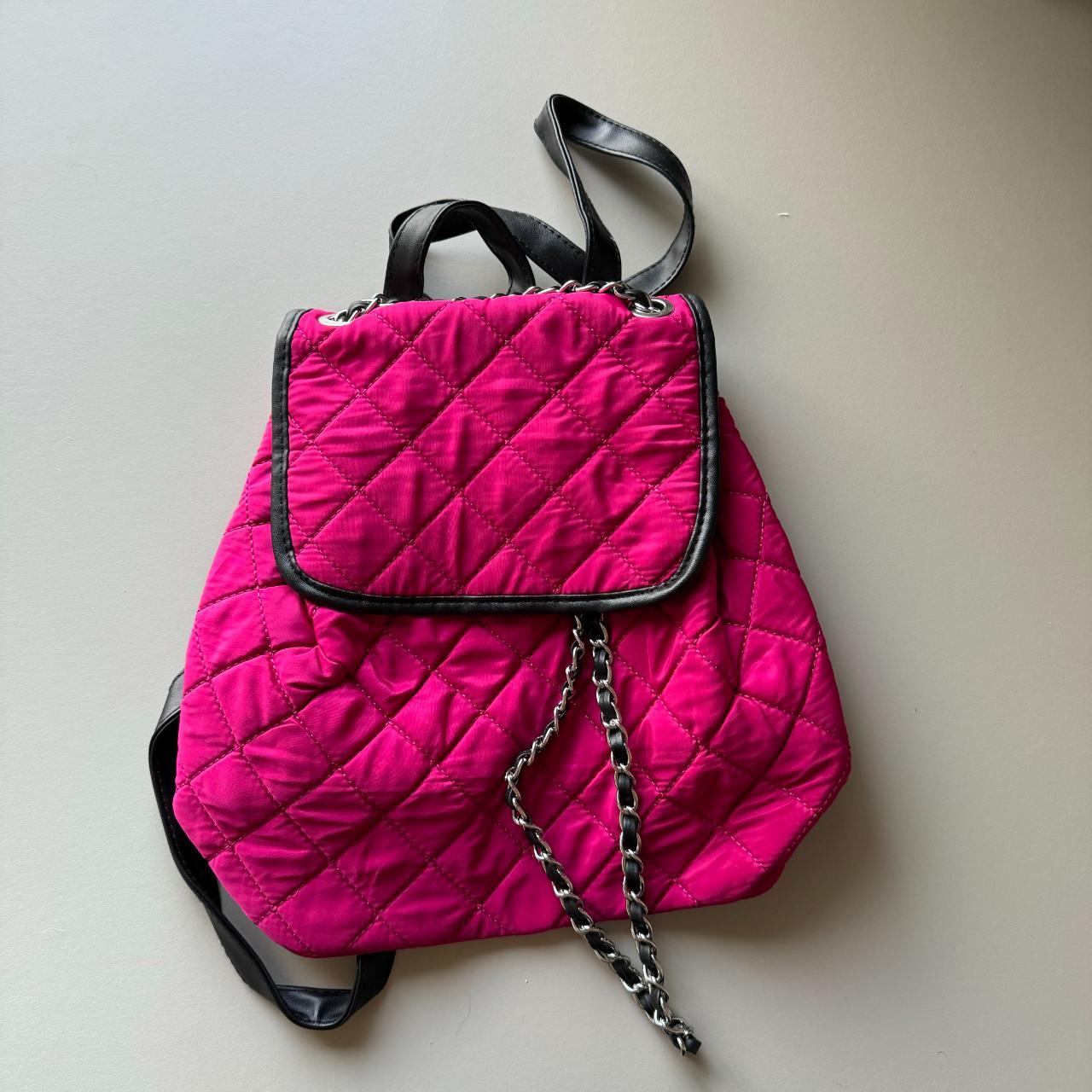 Primark Quilted Backpack in Bright Pink •... - Depop