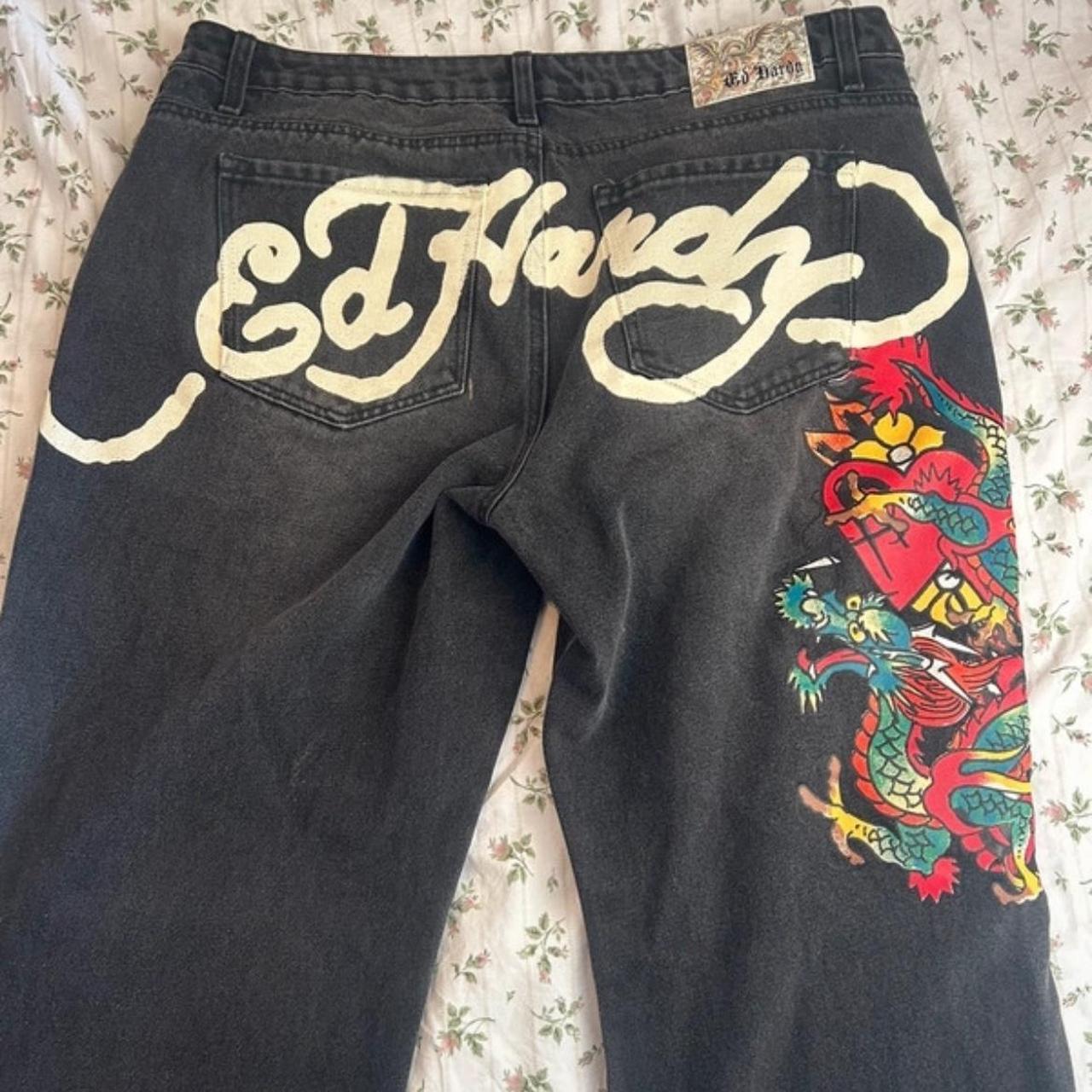 Ed Hardy embroidered dragon jeans #y2kfashion W32... - Depop