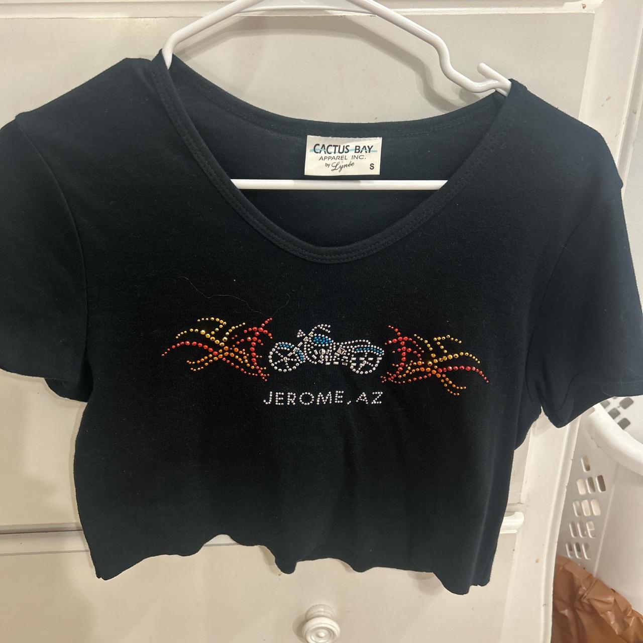 Black Cactus Bay Jerome Arizona crop top with a y2k... | Depop