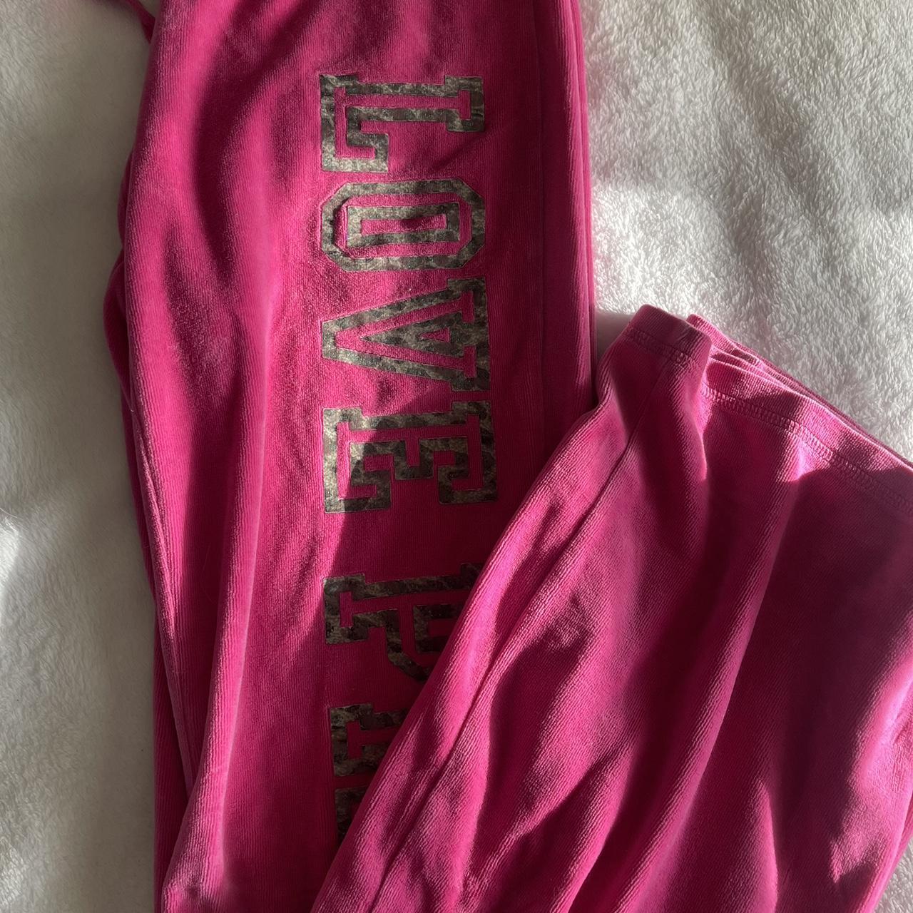 •pink sweats •flared legs •zip pockets on back - Depop