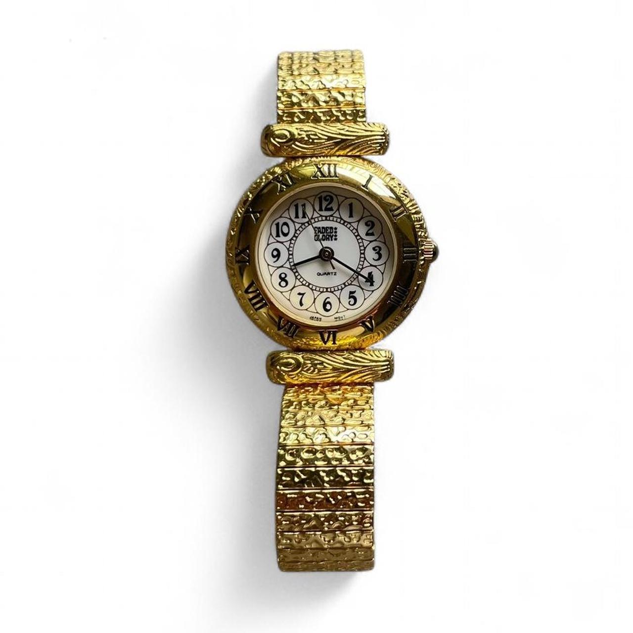 Modern, Faded Glory Gold Tone Maximalist Watch with... | Depop