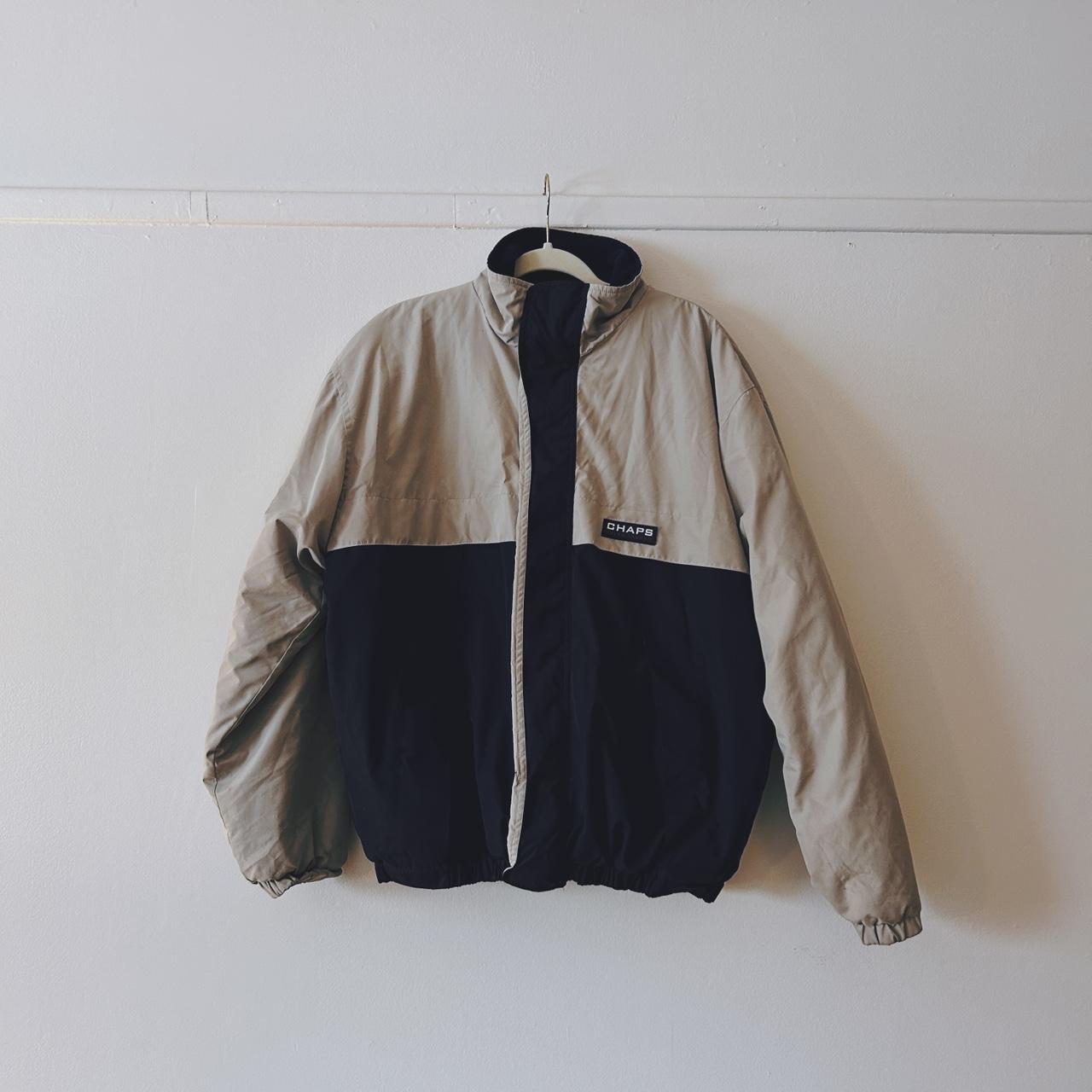 chaps by ralph lauren zip up puffer jacket size... - Depop