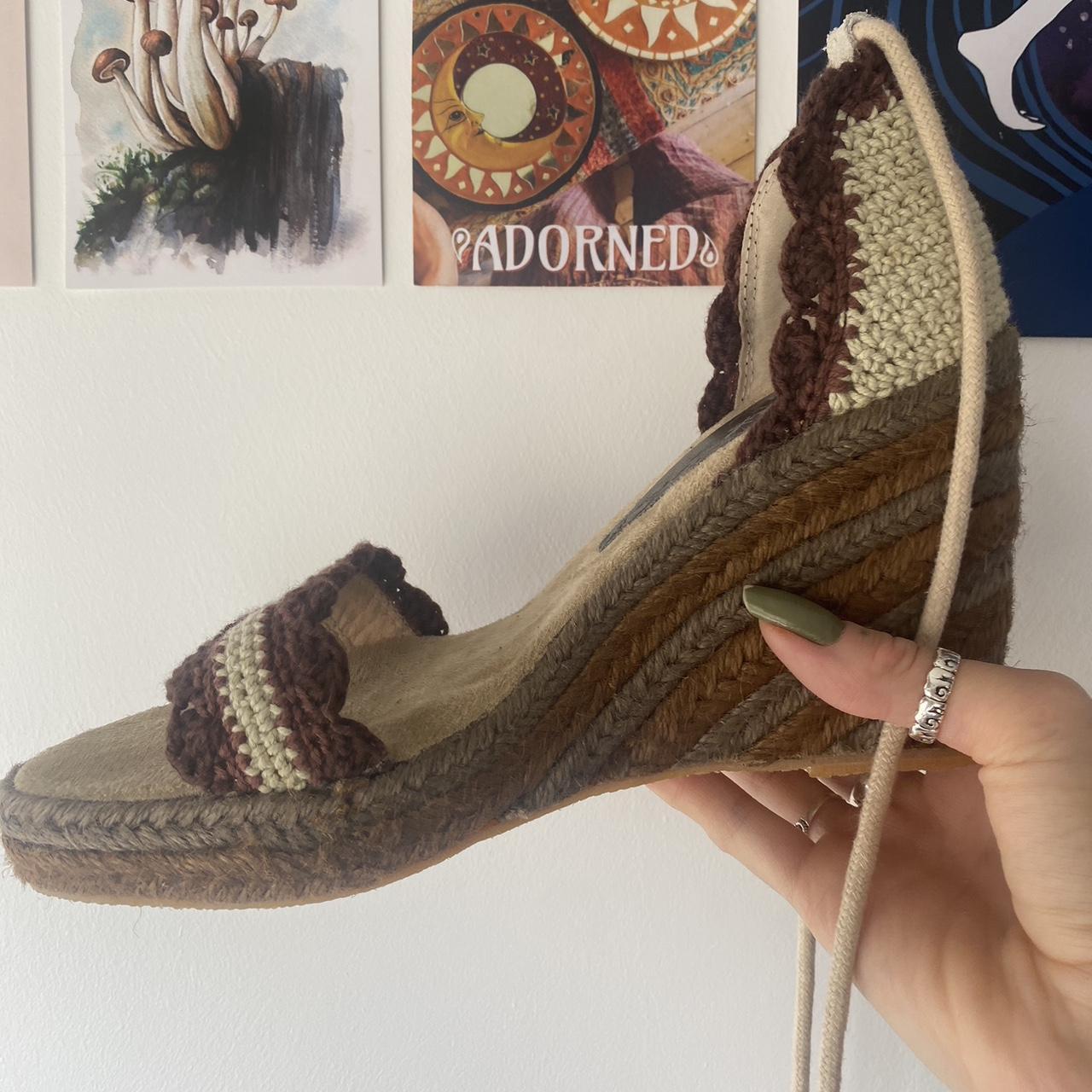 Beautiful hippie bohemian style crochet wedges, I am... - Depop