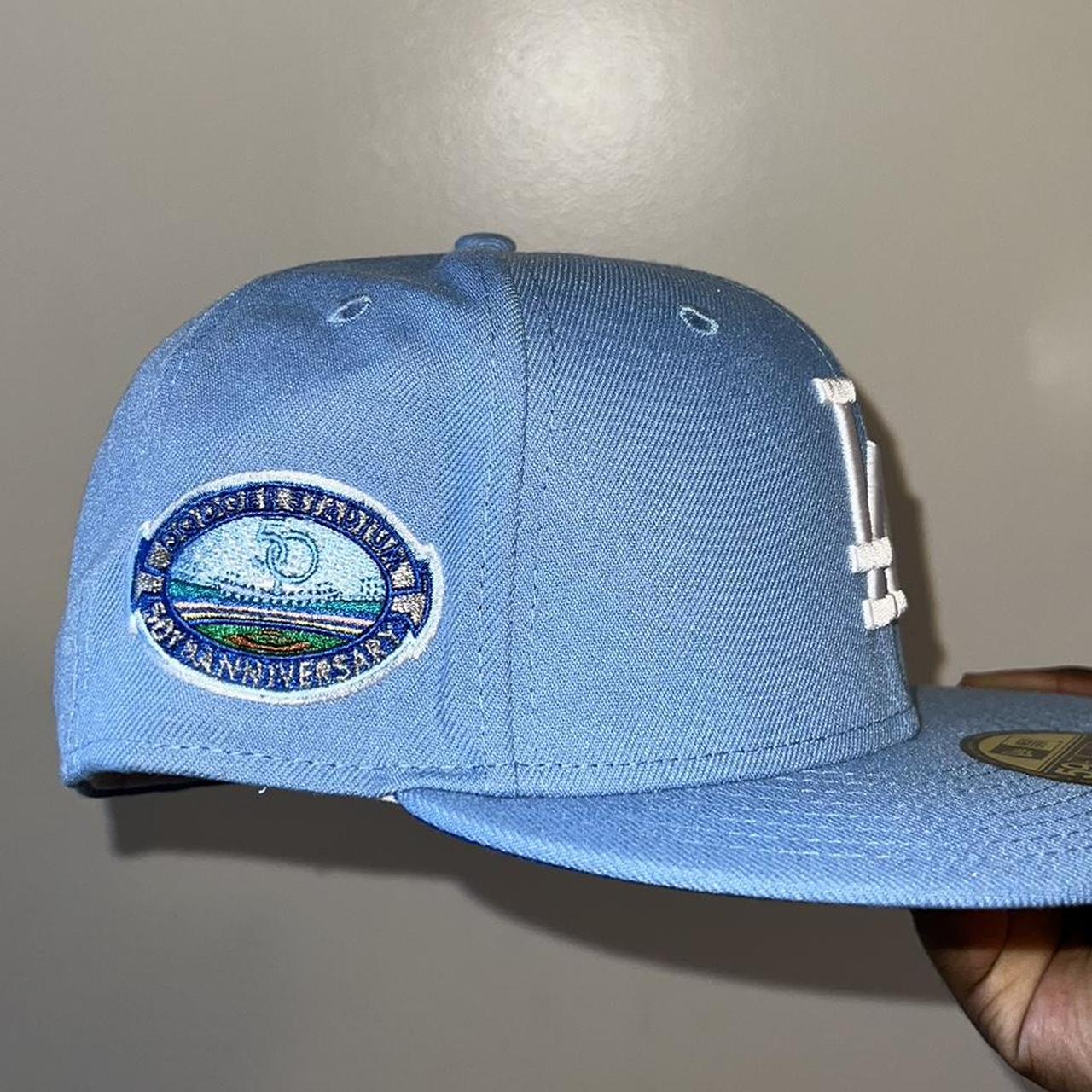 BABY BLUE NEW ERA LOS ANGELES DODGERS FITTED BLUE... - Depop