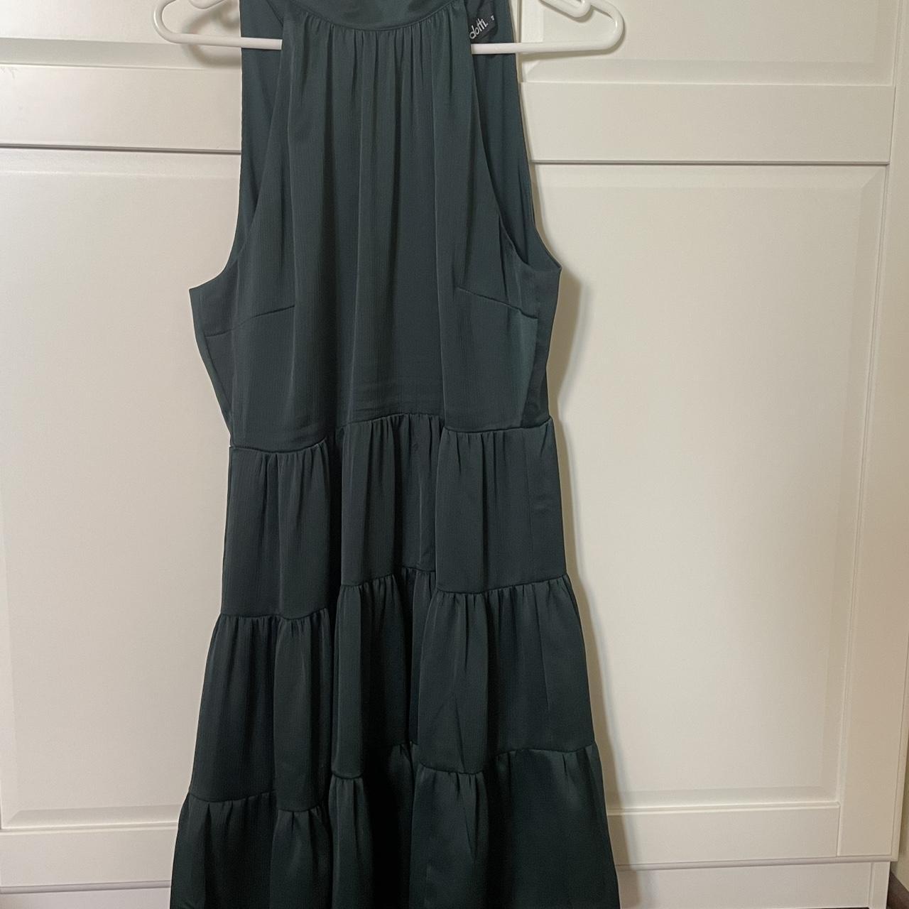 Dotti - Emerald green silk mini dress - Depop