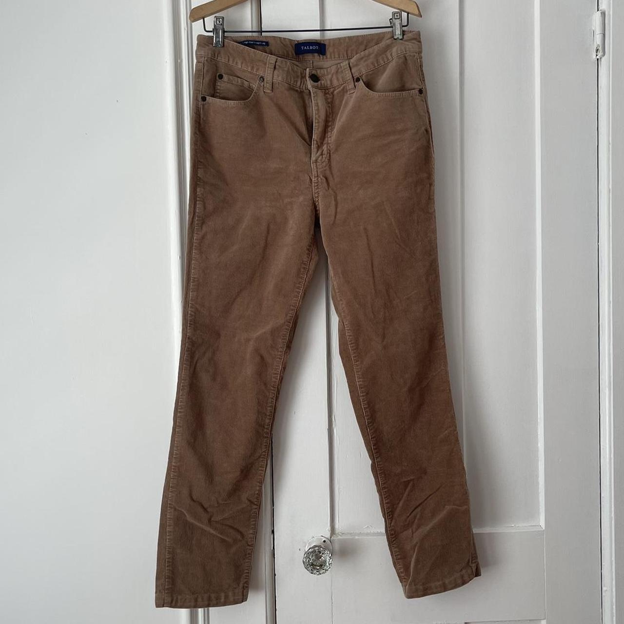 Talbots corduroy high rise pants *straight leg *tan/... - Depop