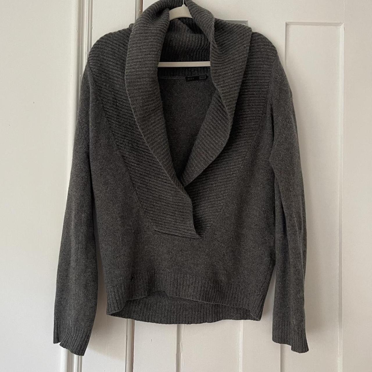 Bui long neck sweater *dark grey *100% cashmere... - Depop