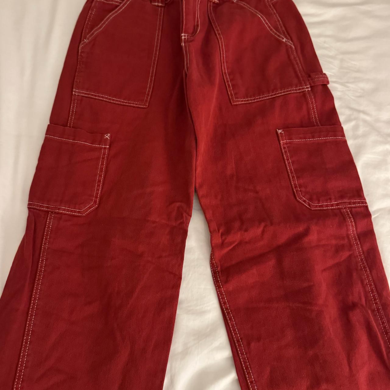 Garage Red Cargo Pants Dani Carpenter Pant Red with... | Depop