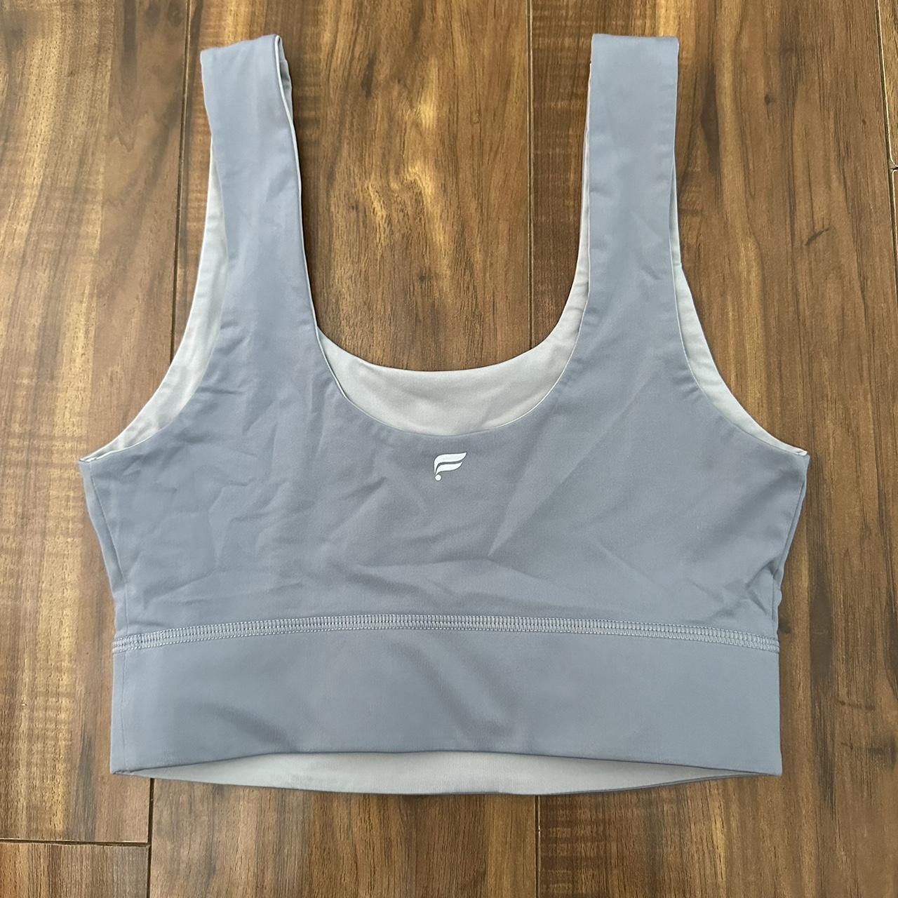 Fabletics reversible gray/light gray sports bra... - Depop