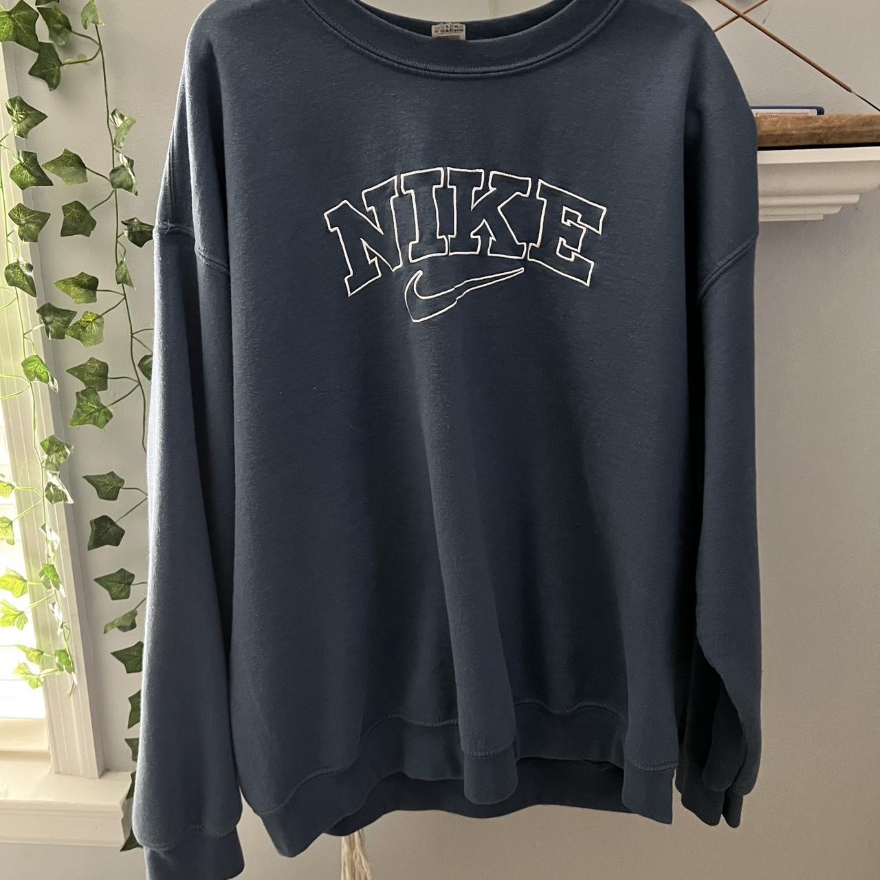 blue nike crewneck xl 28in/25in - Depop