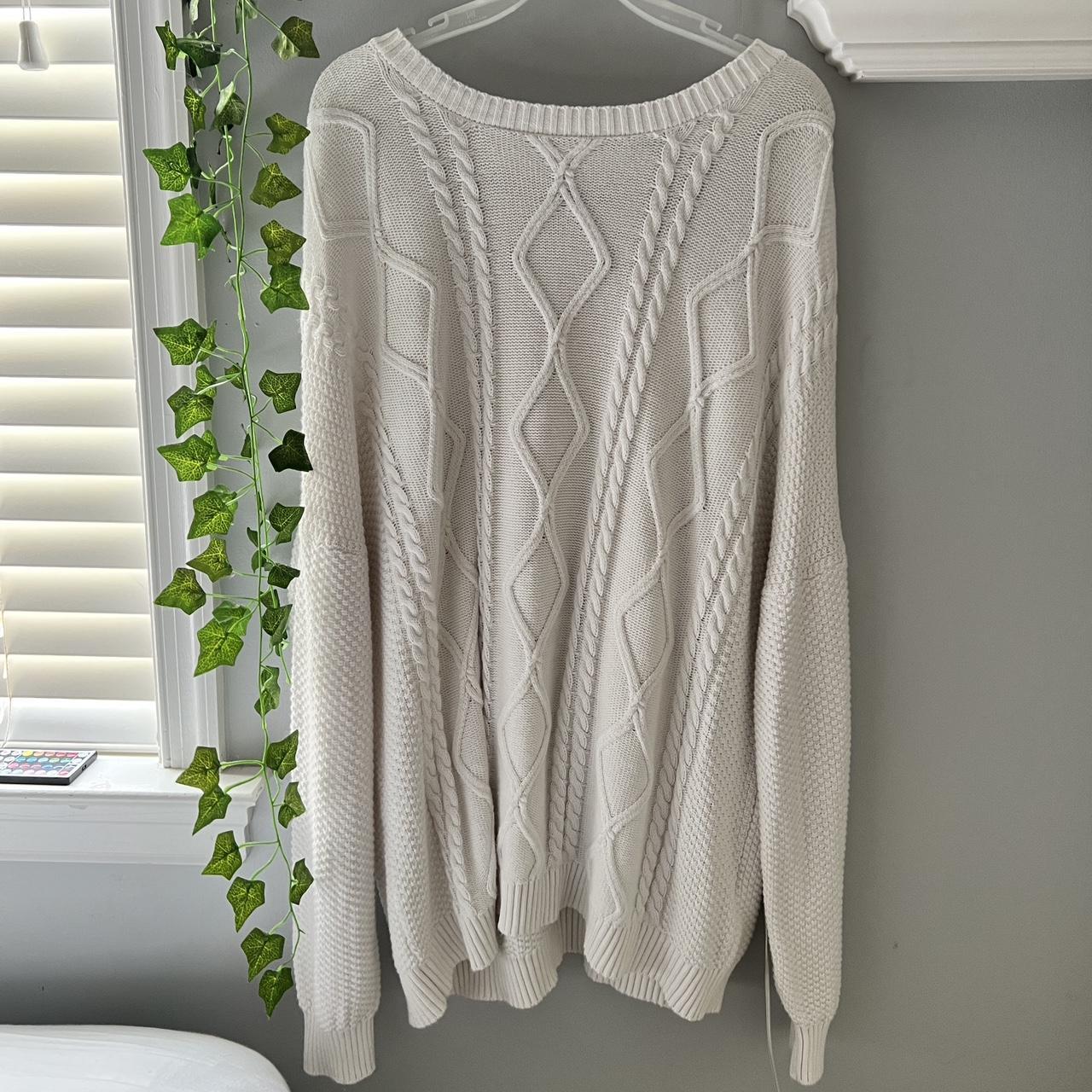 white oversized sweater - Depop