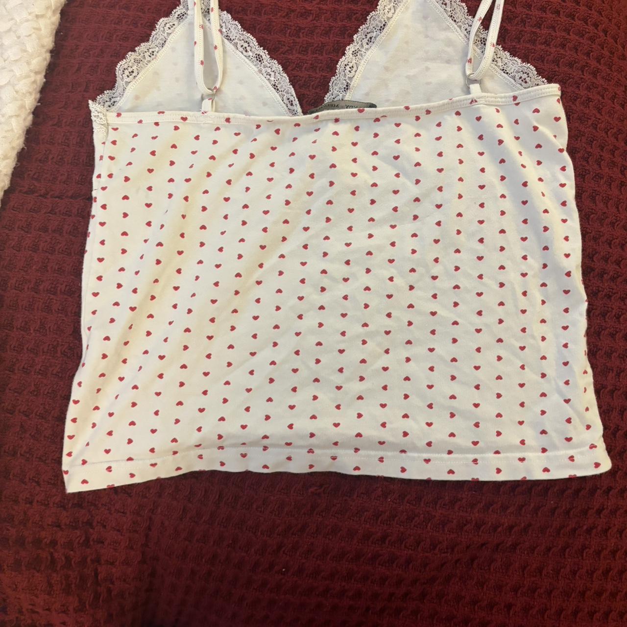 the cutest brandy heart lace tank ️🍒 never... - Depop
