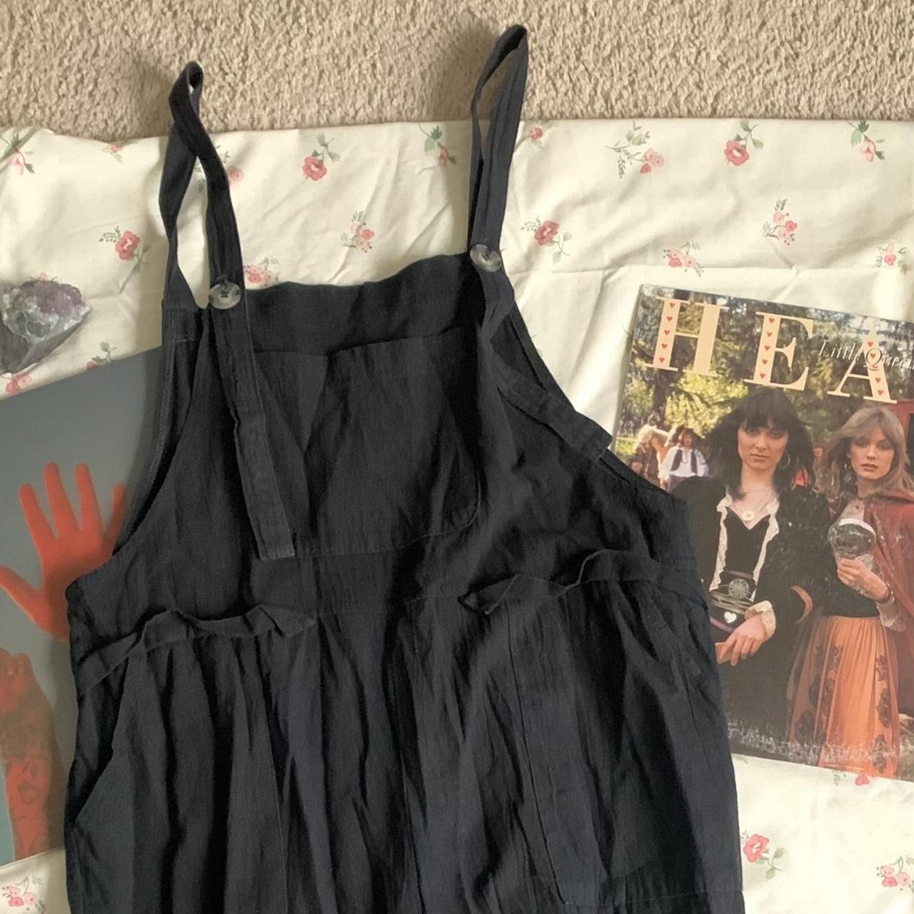 oversized black overalls soft hippie; indie;... - Depop