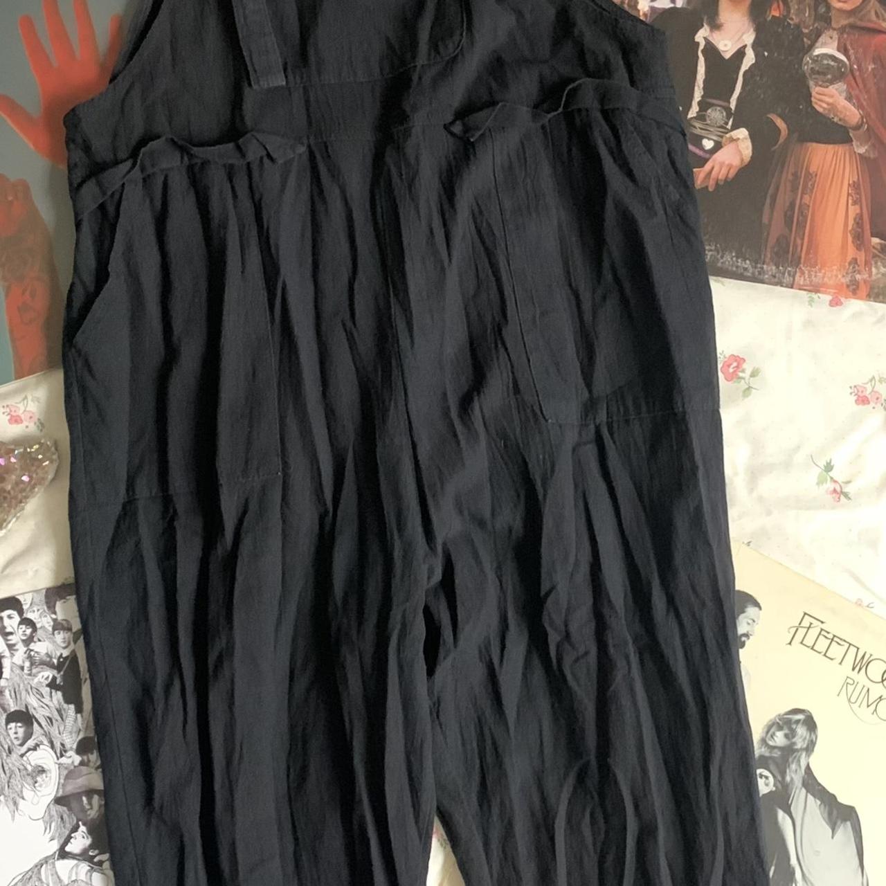oversized black overalls soft hippie; indie;... - Depop
