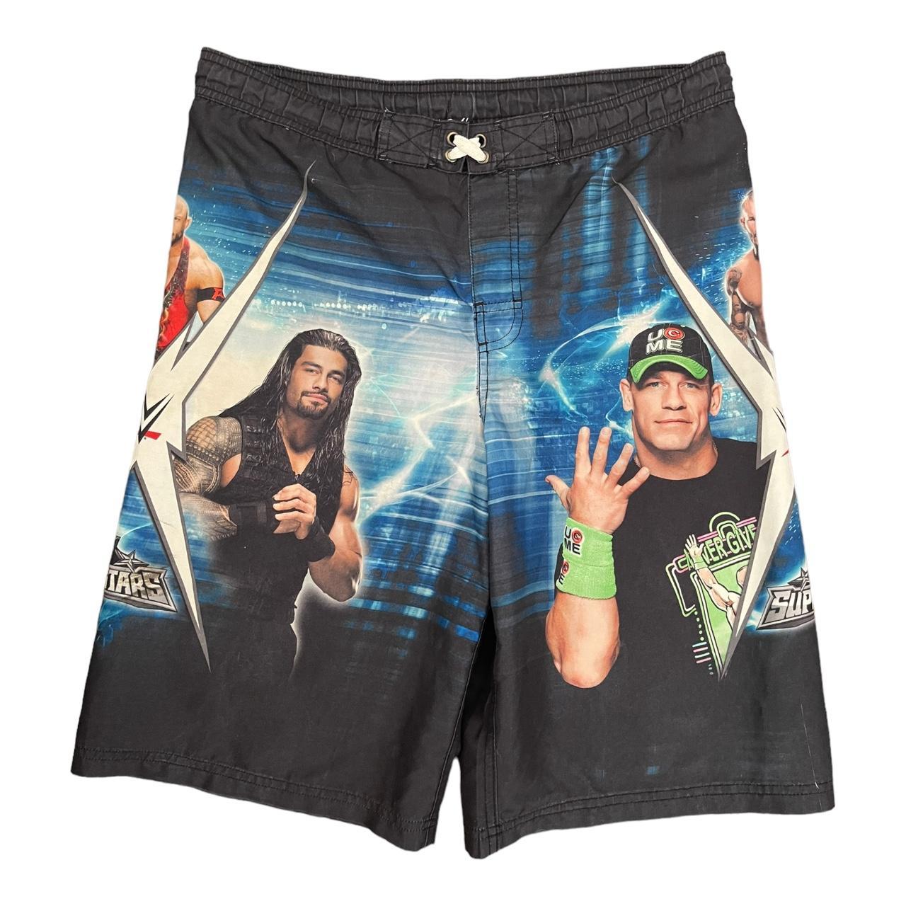 2014 WWE John Cena swim trunks with a fun graphic of... - Depop