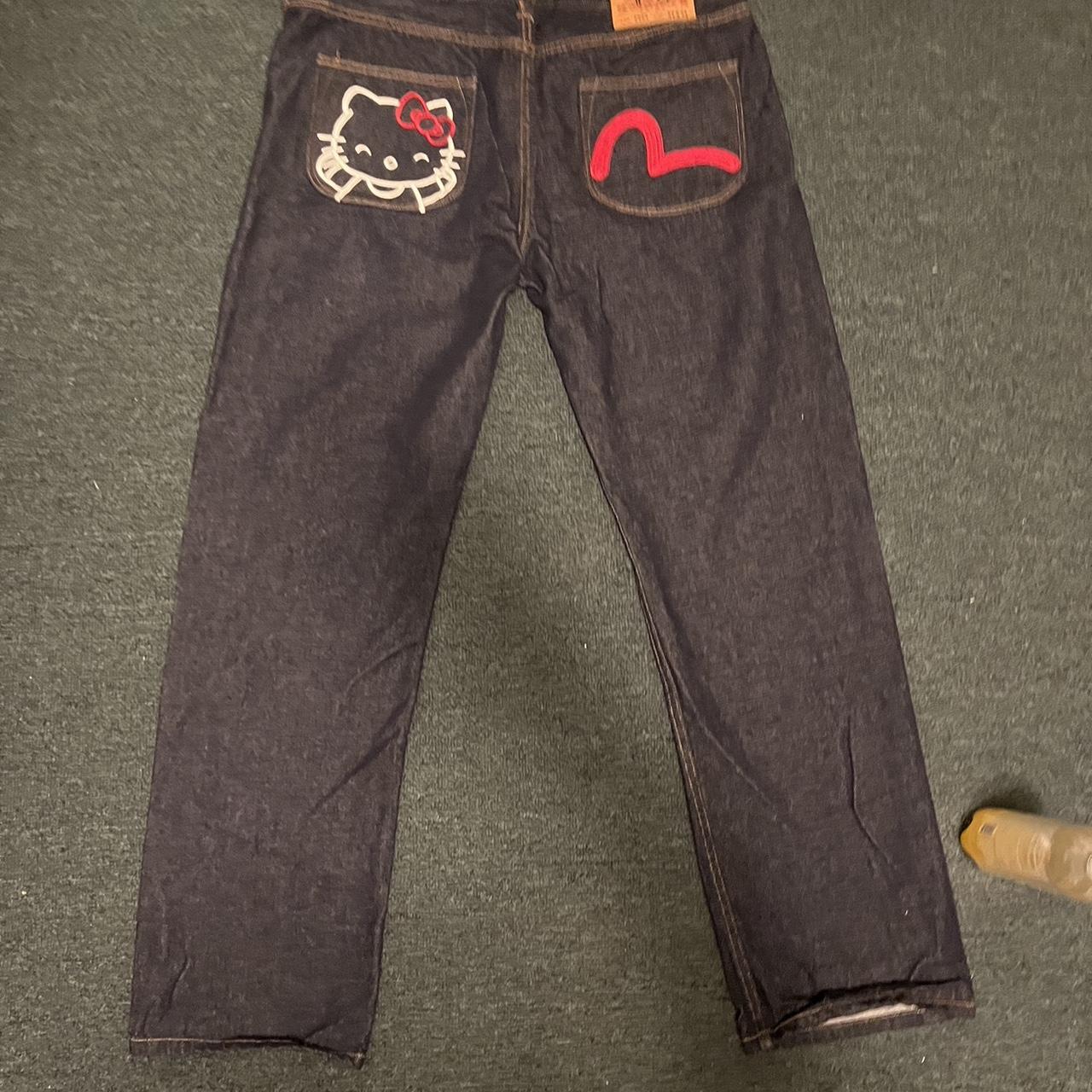 Hello kitty Evisu jeans !! (Sanrio / hello kitty... - Depop