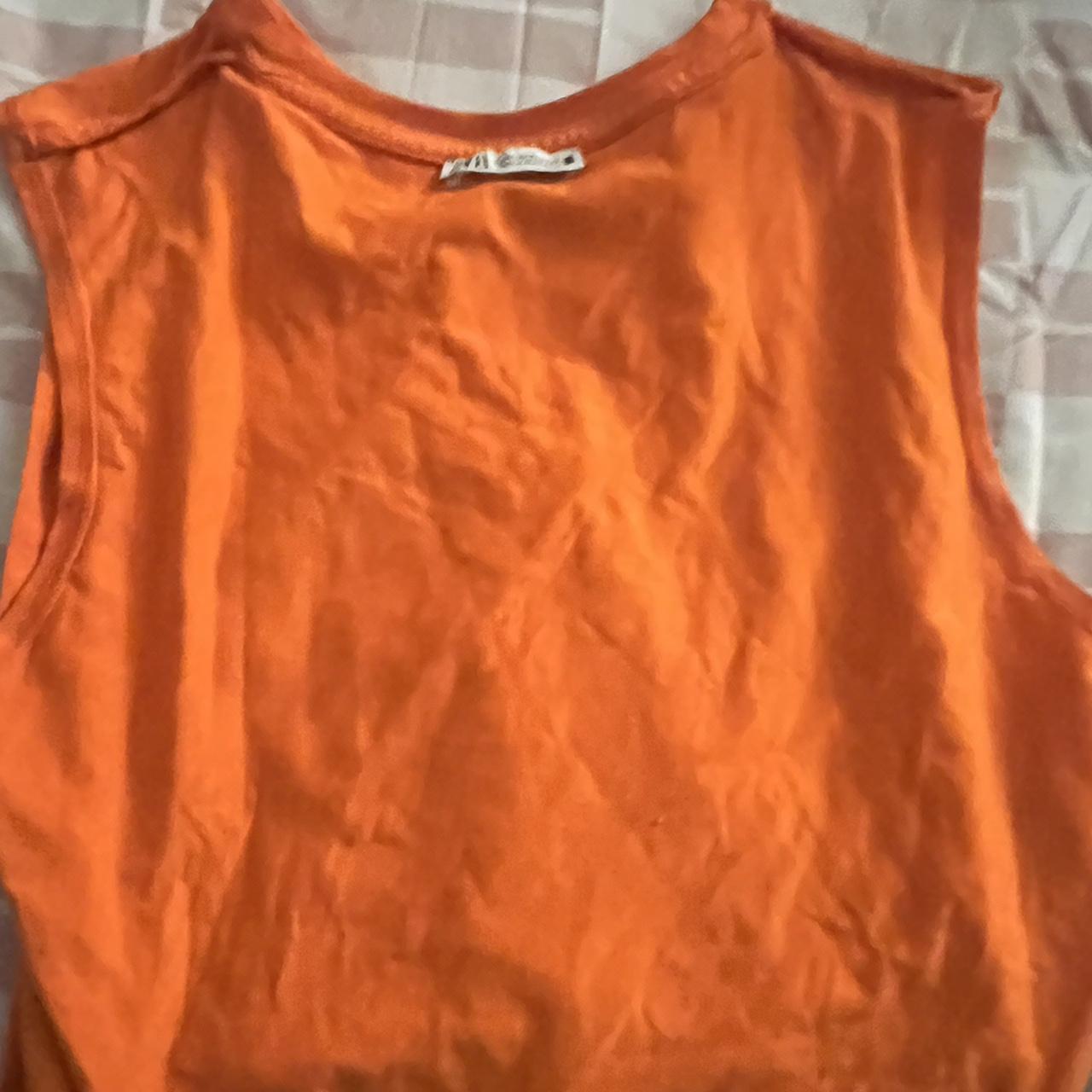 Zara Cropped Orange Shirt Never Worn Size Xl Super Depop