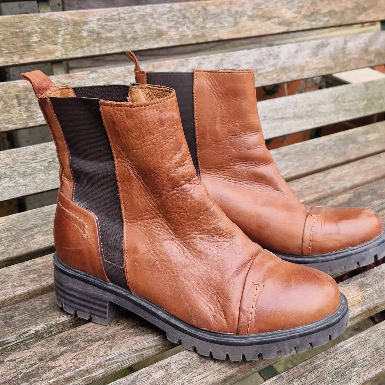 Tan Leather Uncle Boots UK Size 4 Very good condition - Depop