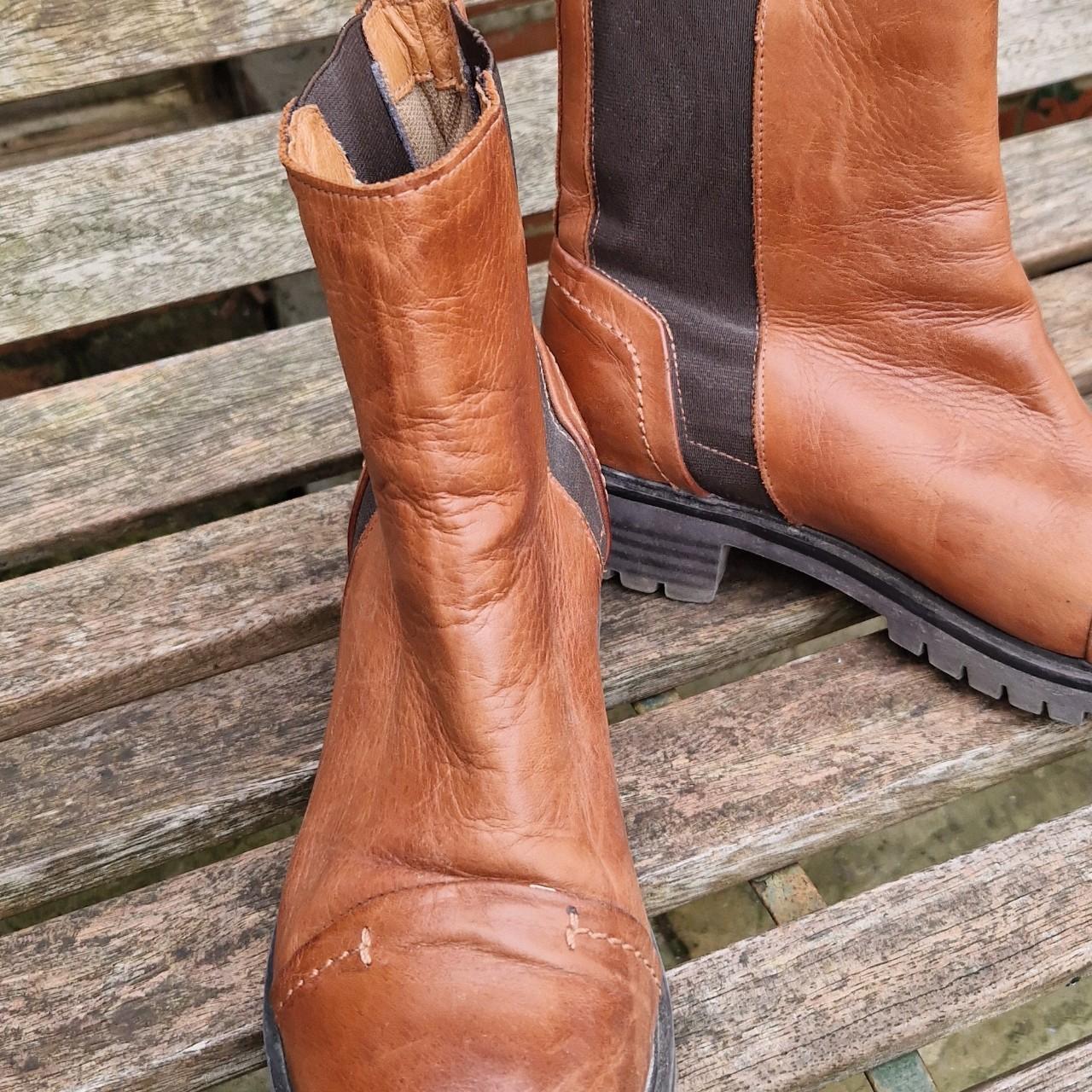 Tan Leather Uncle Boots UK Size 4 Very good condition - Depop