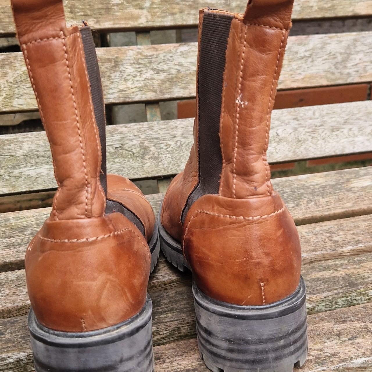 Tan Leather Uncle Boots UK Size 4 Very good condition - Depop
