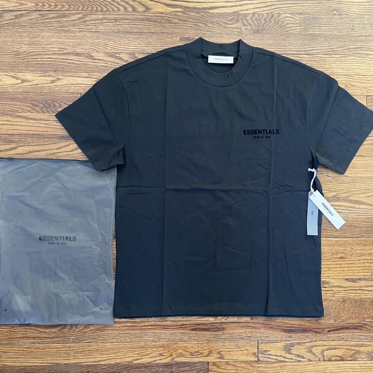 Essentials black logo tee brand new size medium - Depop