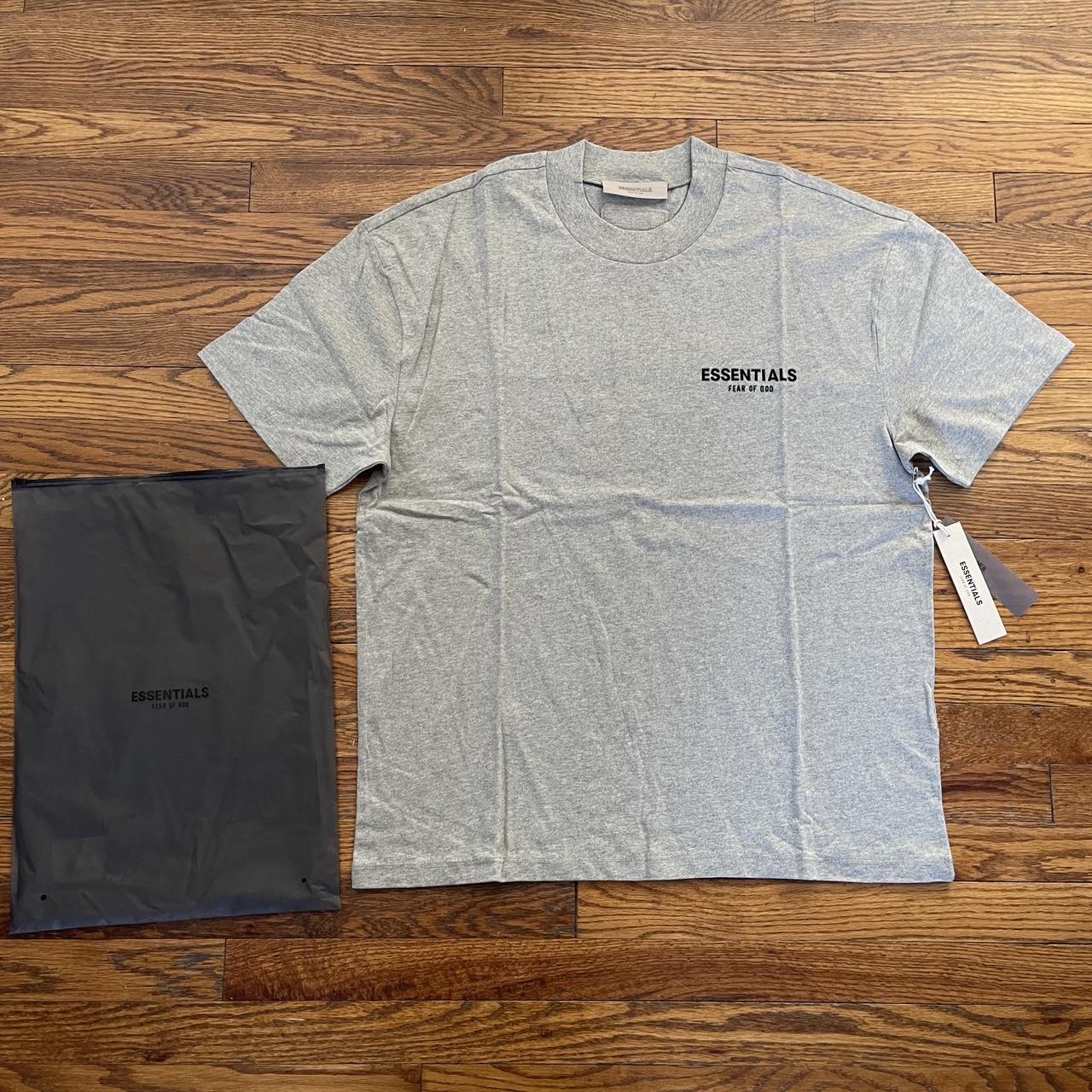 Grey Essentials Fear of God streetwear t-shirt - Depop