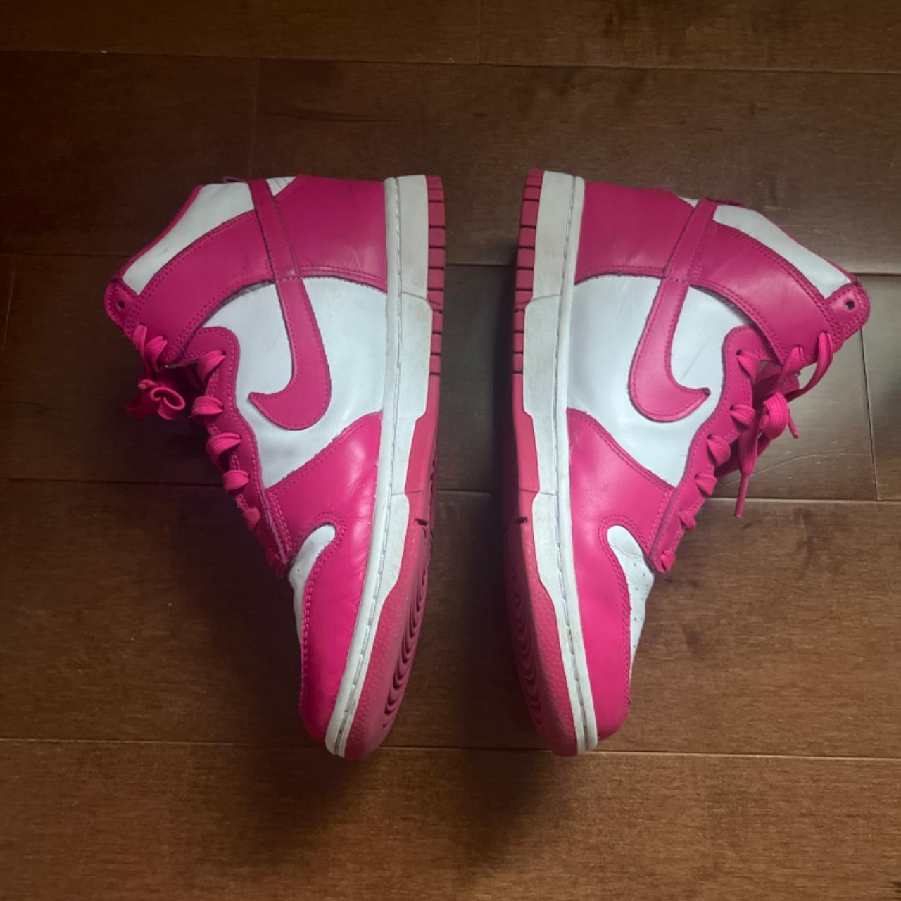 Nike High Top Dunks (Barbie Hot Pink) Size 9.5 Very... - Depop