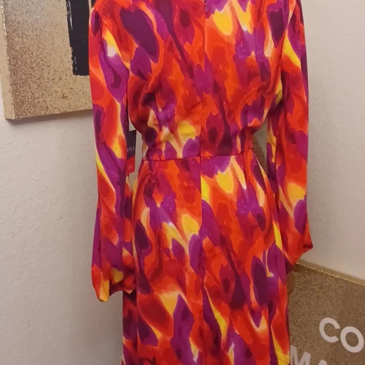 Bold Elements Women's Red and Purple Dress | Depop